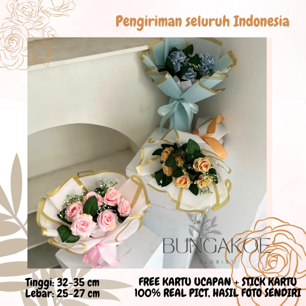 Jual BOUQUET BUNGA ROSE TROPIS - BUKET BUNGA PALSU BOUQUET ARTIFICIAL ...