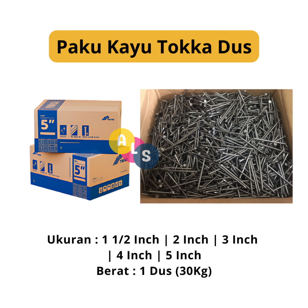 Jual Paku Kayu Seri Tokka/30Kg/Paku Tokka 4 cm 5 cm 7 cm 10 cm 12 cm/per Dus | Shopee Indonesia