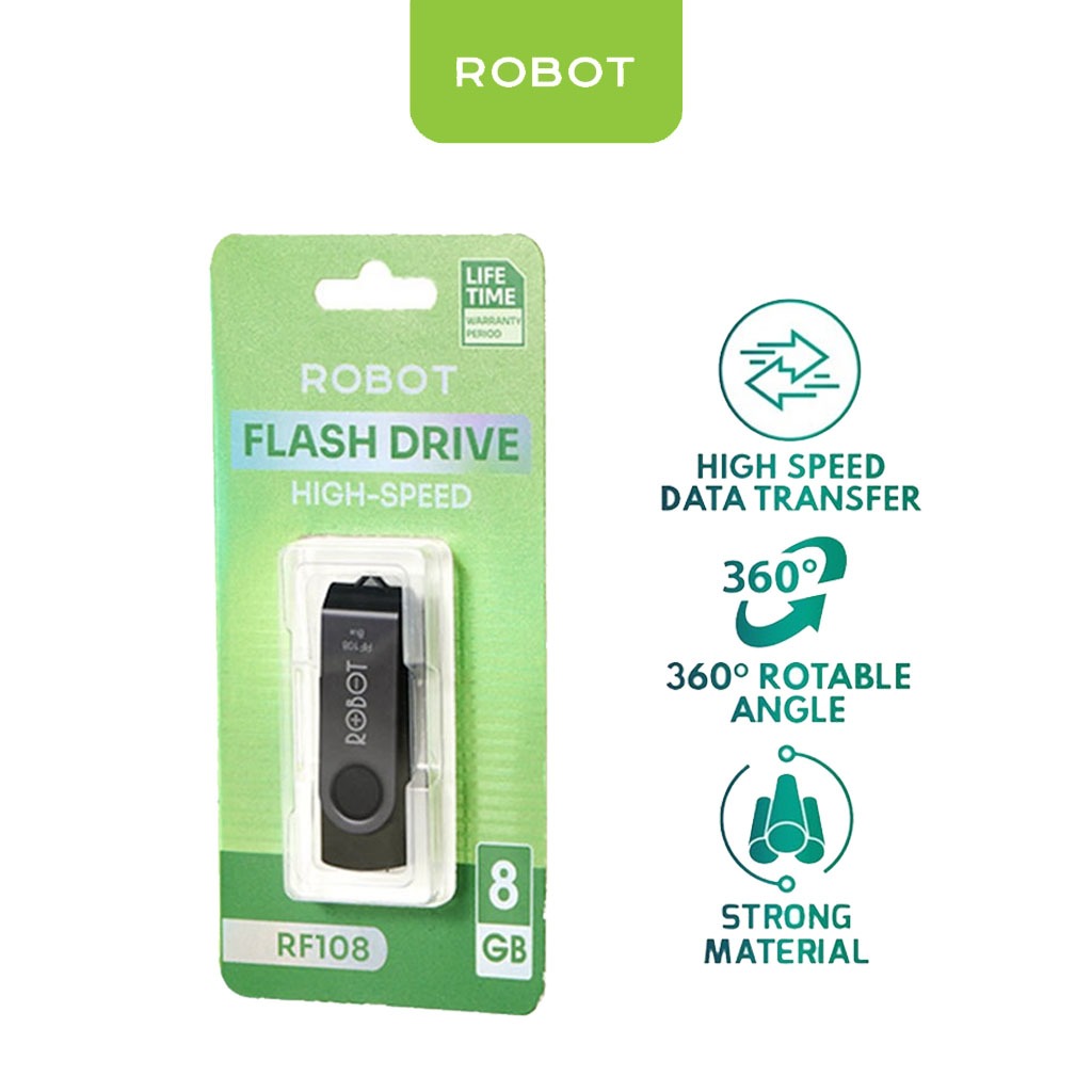 Jual ROBOT RF108 Flashdisk 8GB Real Capacity Dustproof Plug and Play ...