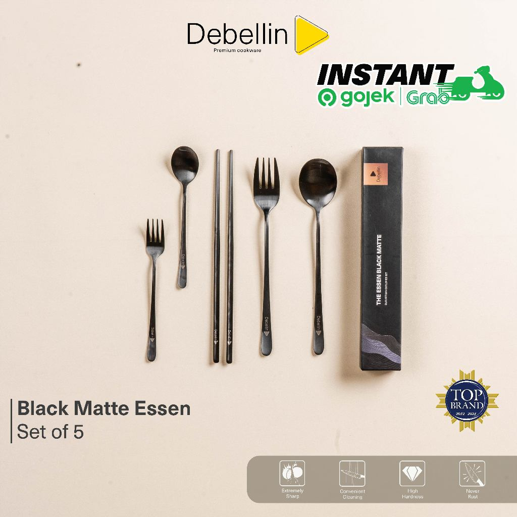Jual Debellin Black Essen atau Sendok Makan Set - Tableware Premium ...