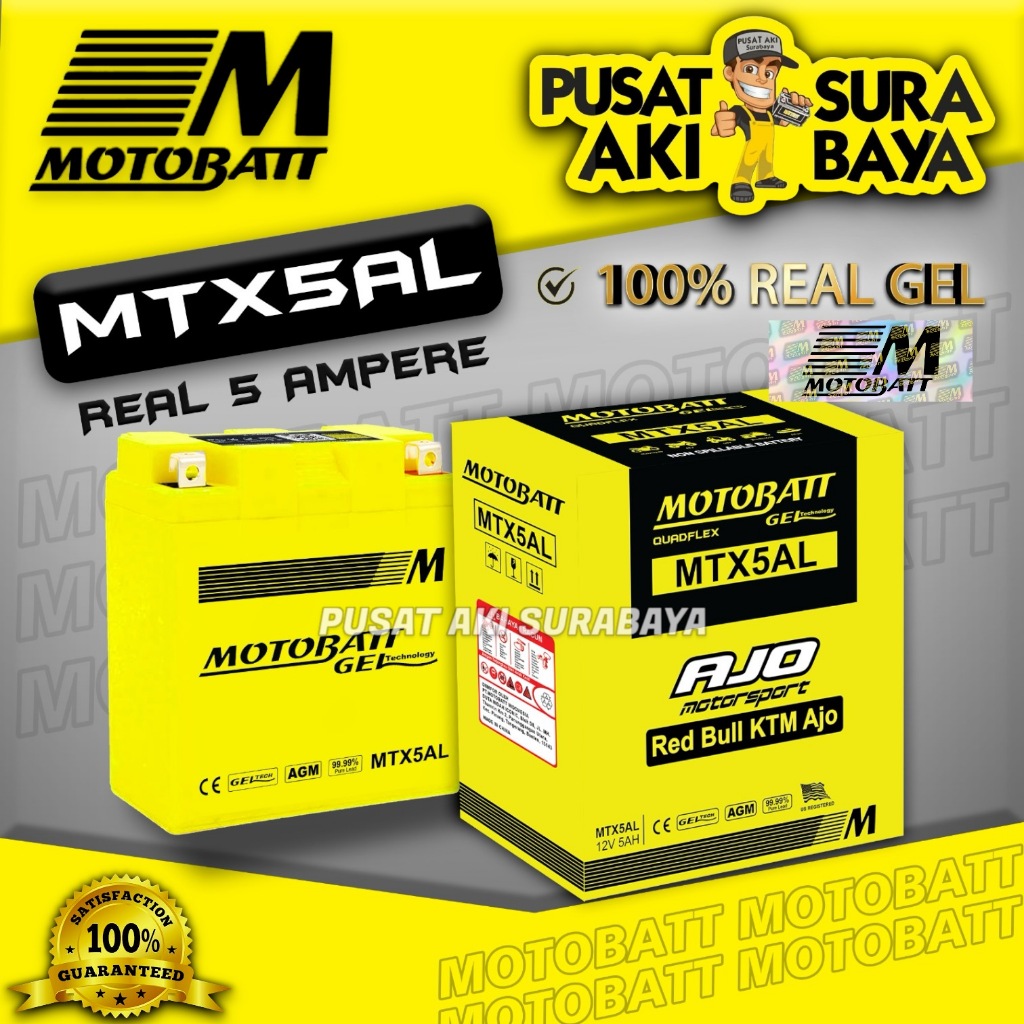 Jual OFFICIAL MOTOBATT GEL MTX5AL 5 AH ORIGINAL AKI MOTOR HONDA ASTREA GRAND SUPRA FIT LEGENDA ...
