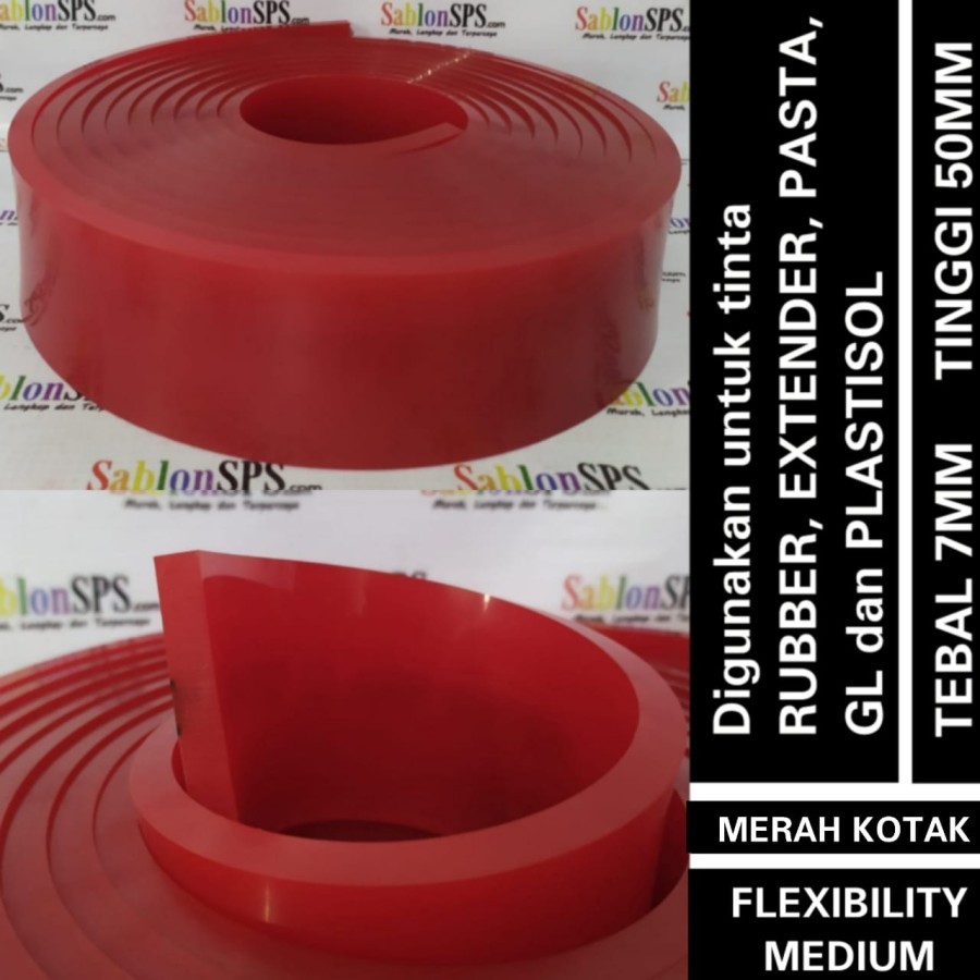 Jual RAKEL SABLON MERAH PAPAK 7MMX50MM PER CM | Shopee Indonesia