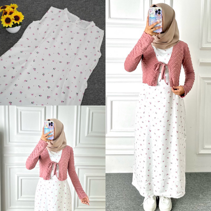 Jual Aii DREAMY INNER DRESS TANPA LENGAN | INNER DRESS MOTIF BUNGA ...