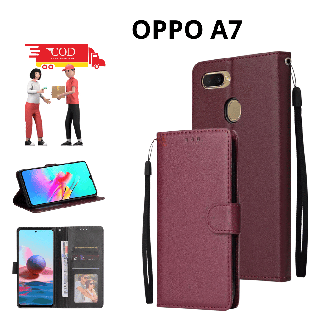 Jual CASE HP OPPO A7 CASE DOMPET FLIP CASE WALLET FLIP LEATHER CASE ...