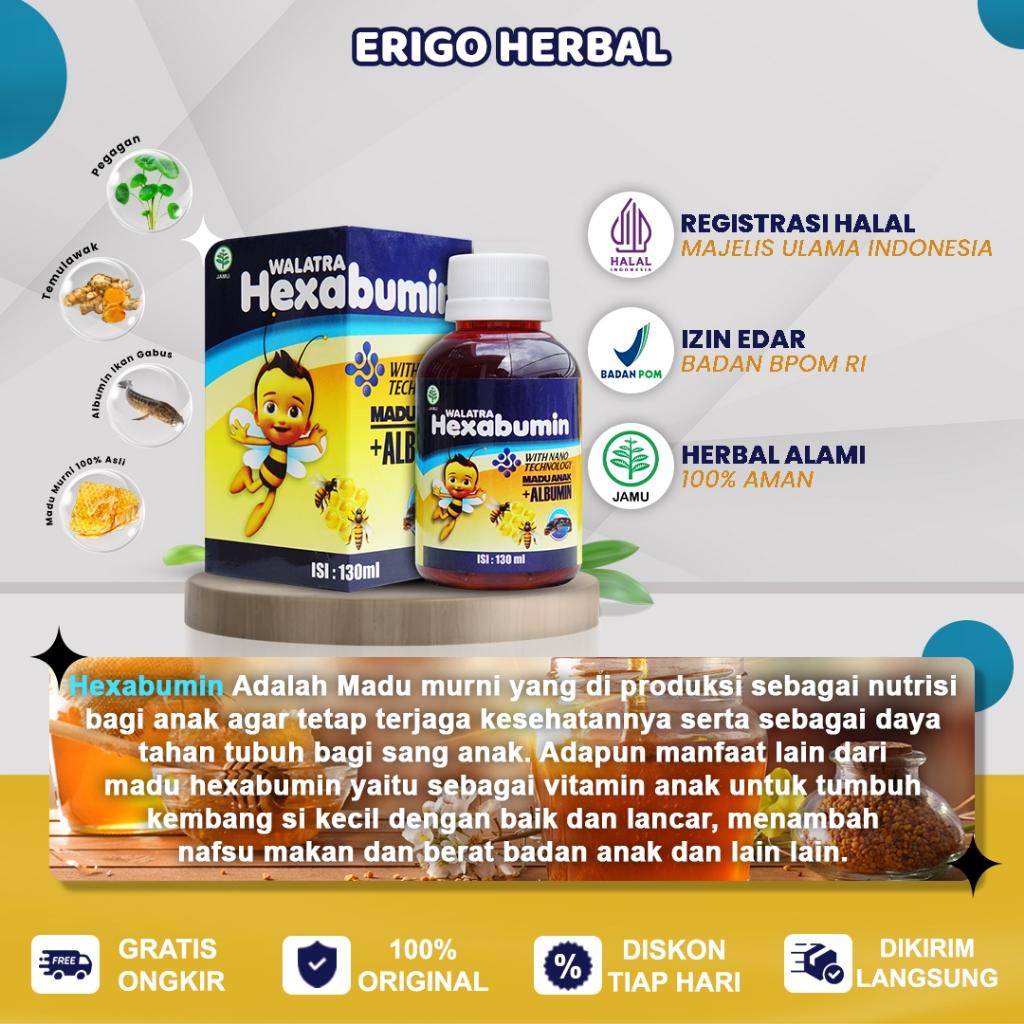 Jual Walatra Hexabumin Madu Vitamin Nutrisi Penambah Nafsu Makan dan ...