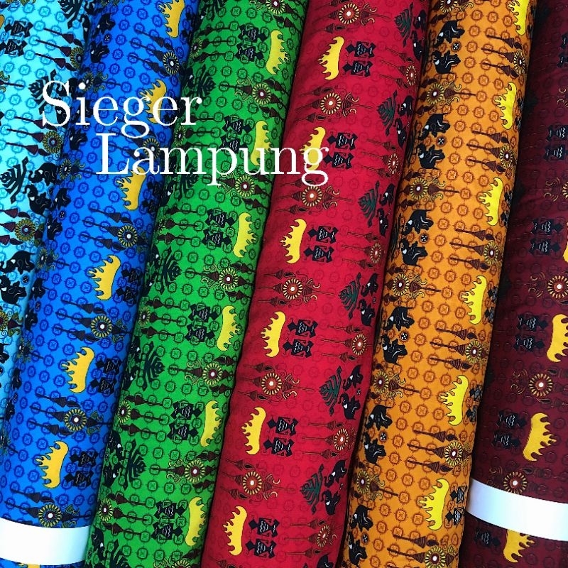 Jual Kain Batik Siger Lampung 3 Obor Bahan Besway Untuk Seragam Sekolah ...