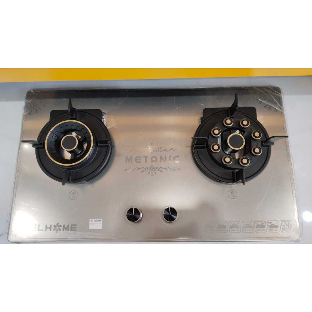 Jual Welhome Metanic Kompor Gas Stainless 2 Tungku Tanam 2TKS wellhome ...