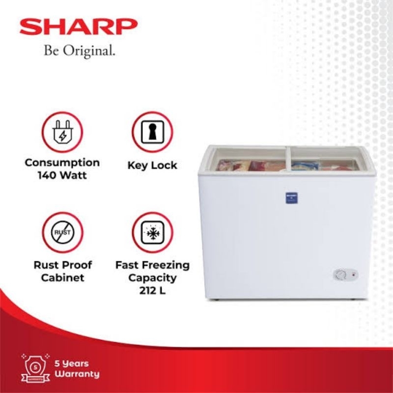 Jual SHARP Sliding Chest Freezer FRW 210 Kaca Geser 200 Liter | Shopee ...