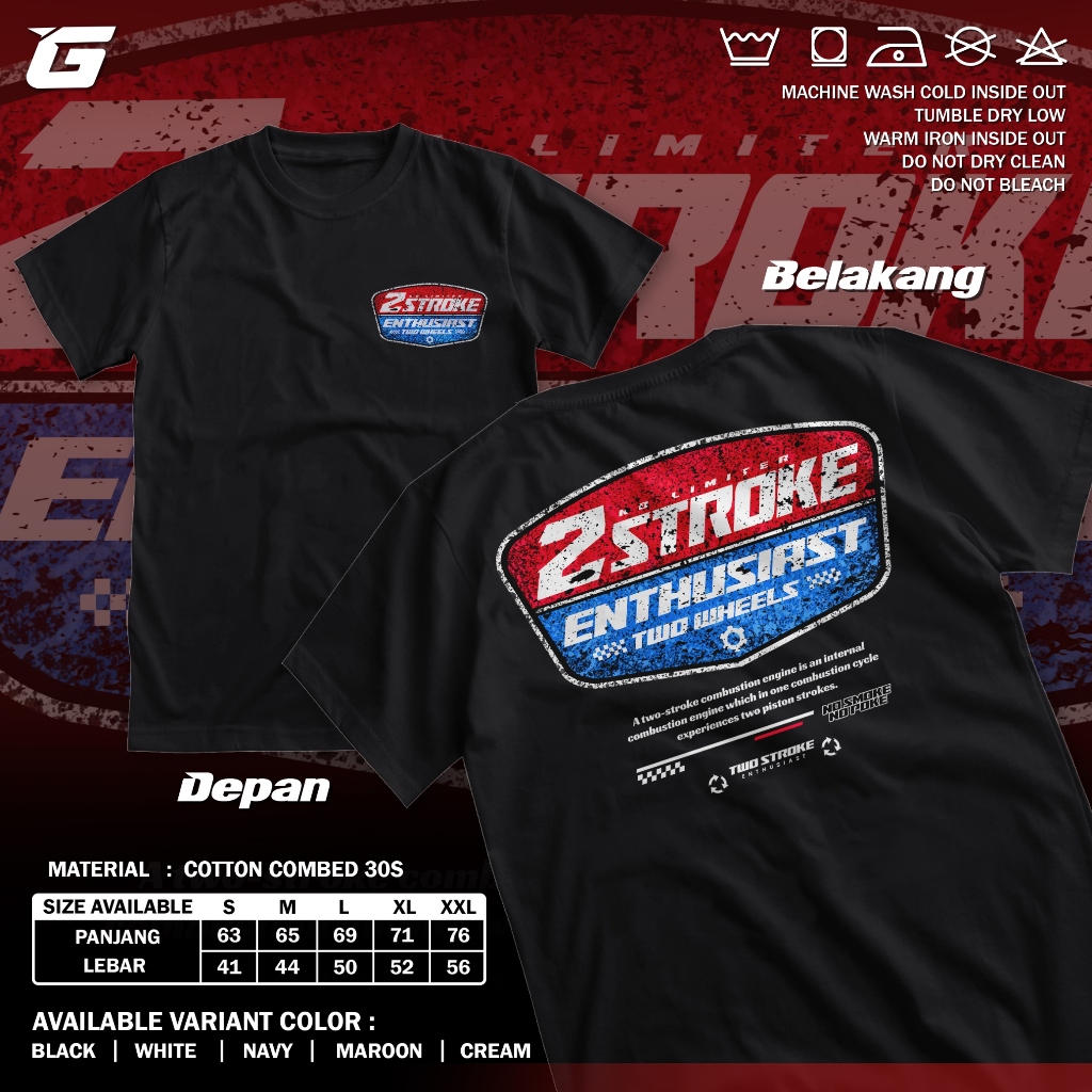 Jual Kaos Racing 2 Stroke Enthusiast Baju Distro Two Stroke No Limiter ...