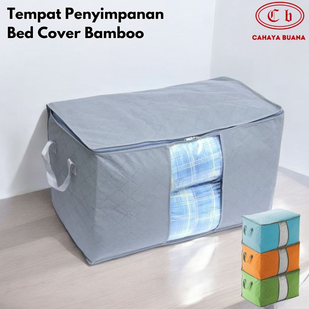 Jual Tempat Penyimpanan Bed Cover Bamboo Storage Box Organizer Bag ...