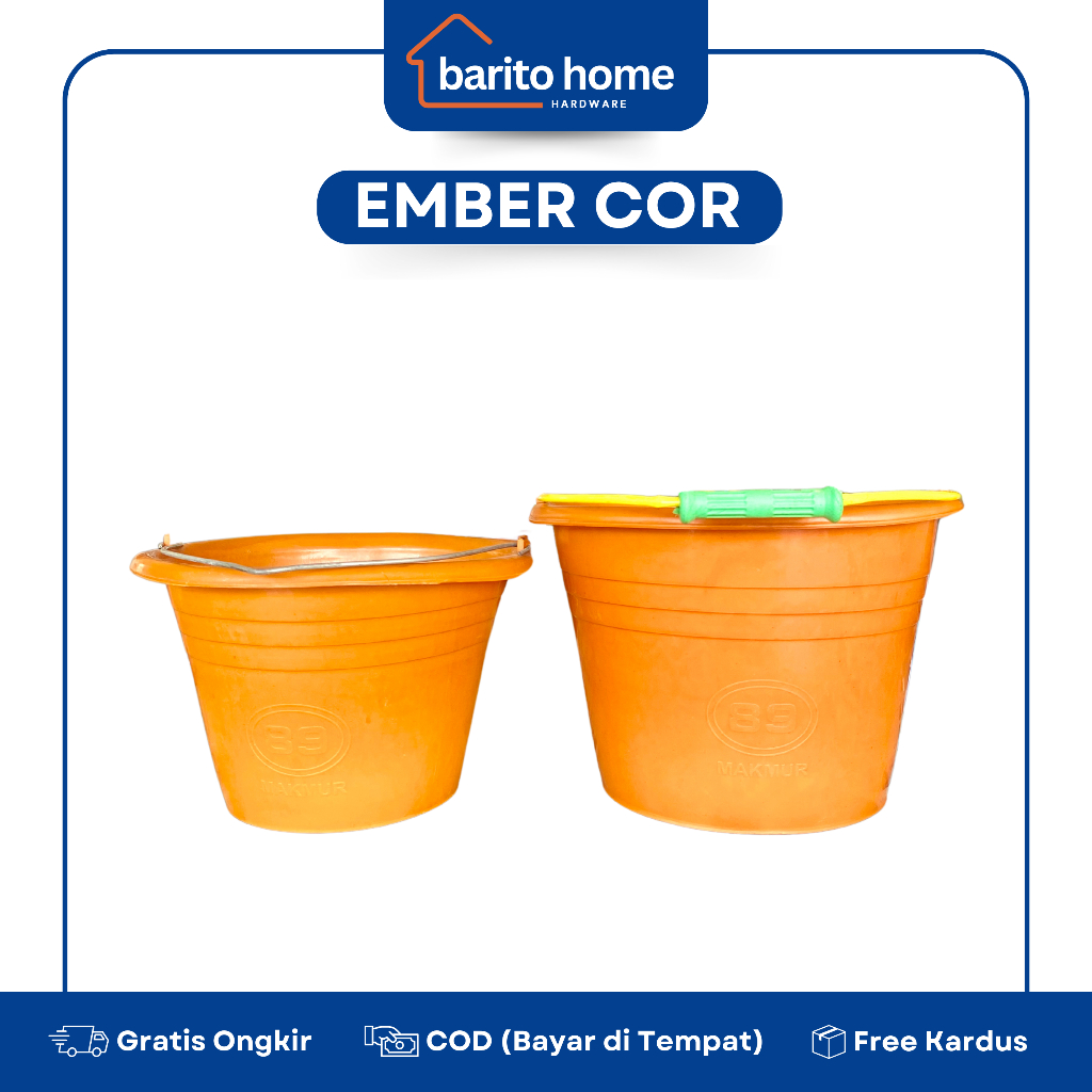 Jual Ember Cor Plastik Kecil Besar Anti Pecah Warna Orange Oren Grade A ...