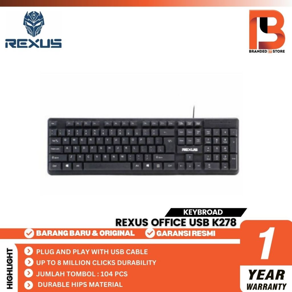 Jual KEYBOARD REXUS OFFICE USB K278 K 278 K-278 | Shopee Indonesia