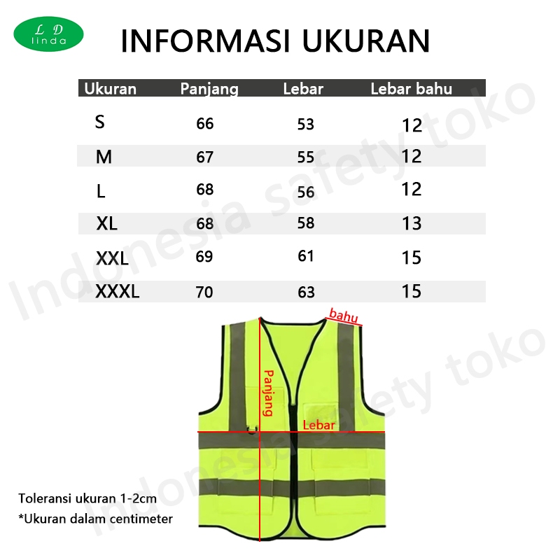 Jual LD Rompi Safety Proyek / Vest safety / Rompi Reflektif /Hijau ...