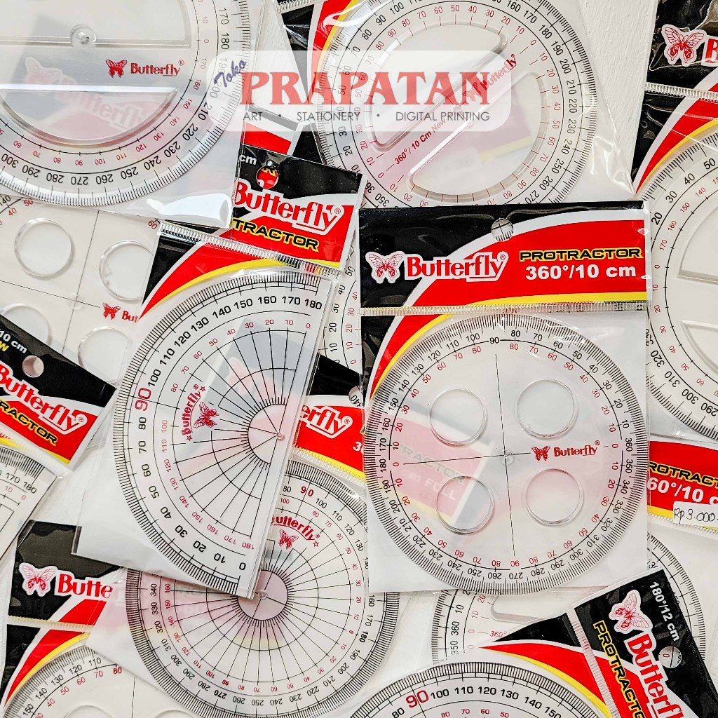 Jual Butterfly Circle Protractor 180/360 Derajat | Penggaris Busur ...