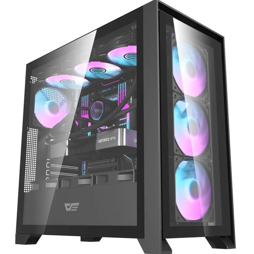 Jual DARKFLASH DRX90 GLASS BLACK MID TOWER PC CASE CASING GAMING CHASSIS | Shopee Indonesia