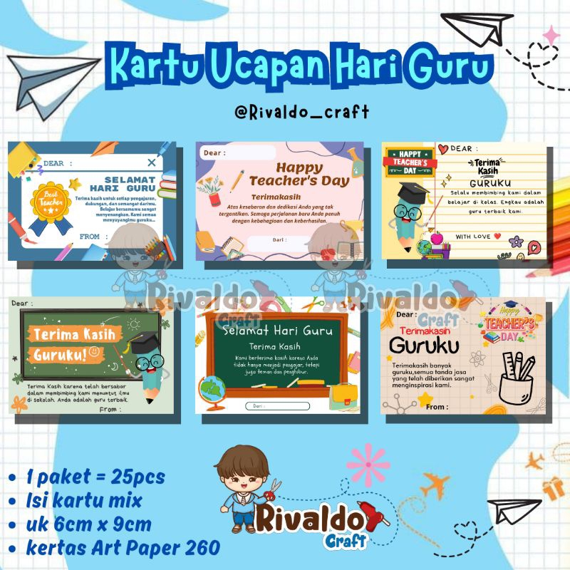 Jual Kartu ucapan hari guru || Greeting card Happy teacher's day | Shopee Indonesia