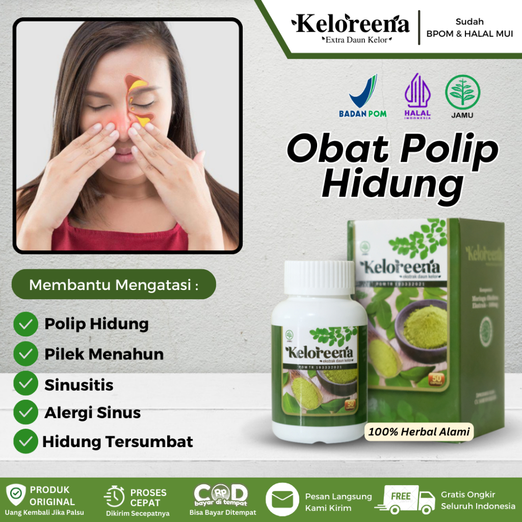 Jual Keloreena Kapsul - Obat Polip Hidung, Anosmia, Sinusitis, Pilek ...