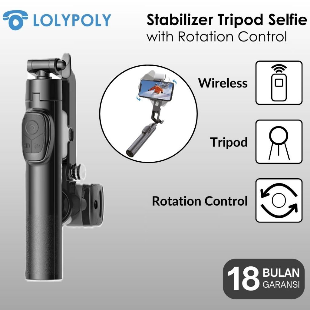 Jual LOLYPOLY Gimbal Stabilizer Tripod Handphone Tongsis Monopod ...