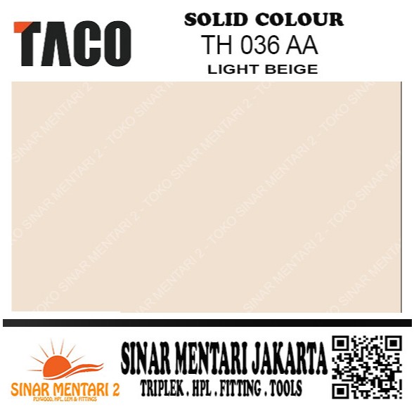 Jual TACO HPL SOLID COLOUR TH 036 AA LIGHT BEIGE | Shopee Indonesia