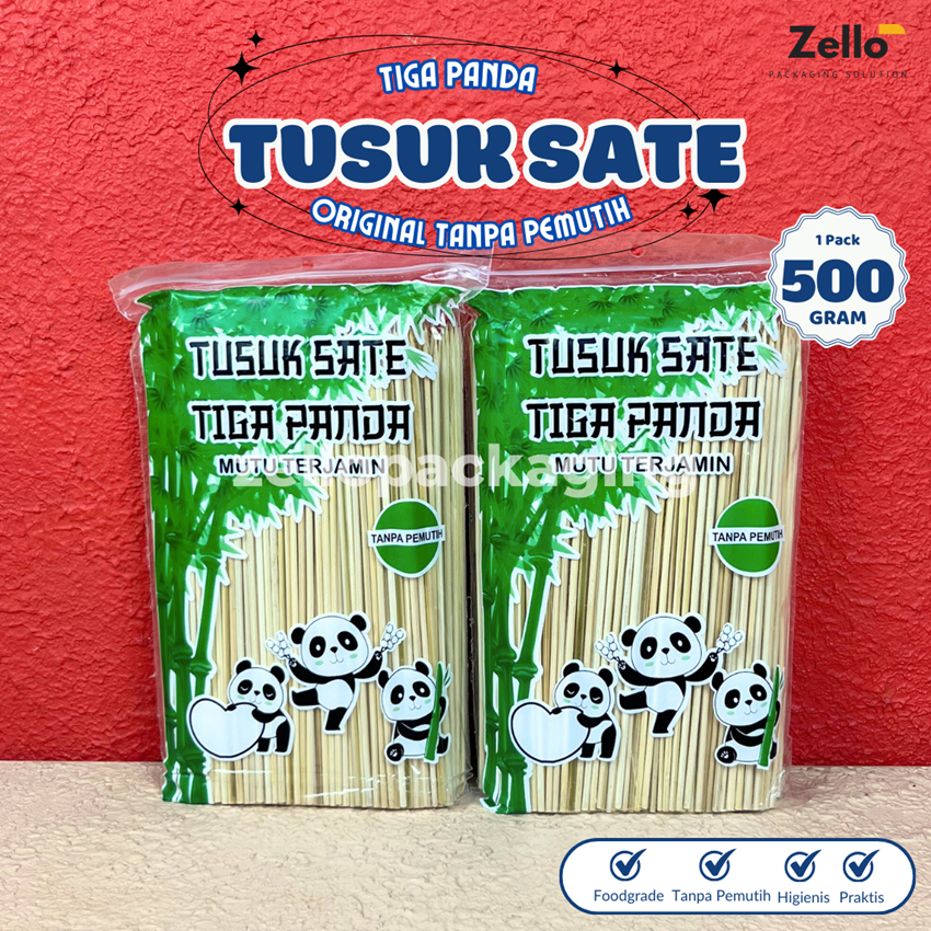 Jual [500 gr] Tusuk Sate Bambu Merk Panda 20 cm Bakaran Pentol Daging ...