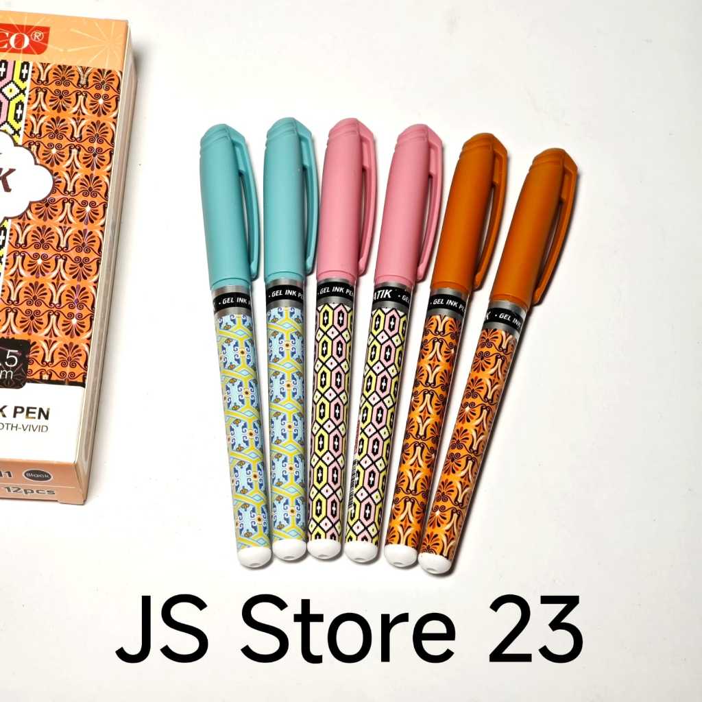 Jual Pen Pulpen Bolpoin Gel Motif Batik / Bolpen Bulpoin Gel Motif ...