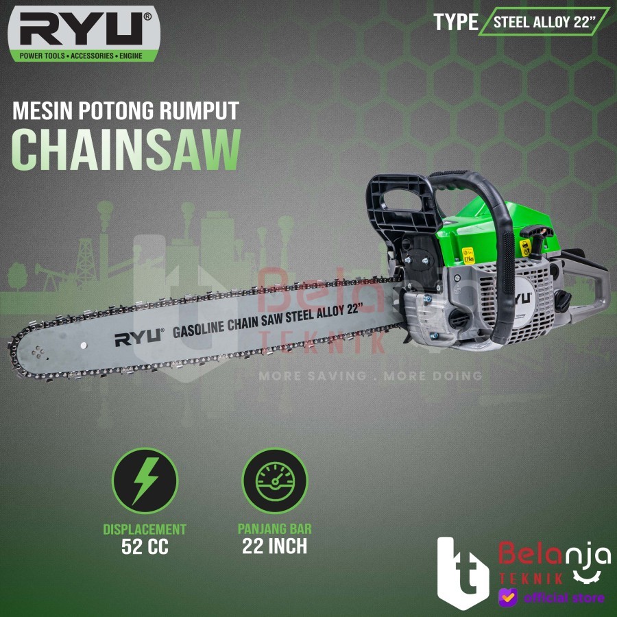 Jual Ryu Chainsaw RGS22 Mesin Potong Gergaji Kayu 22 Inch Chain Saw RGS ...