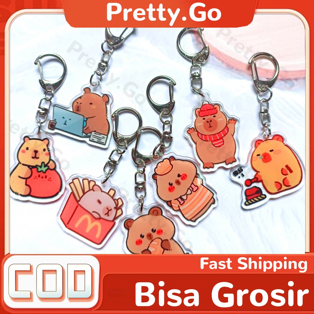 Jual Gantungan Kunci Rumah Tas Keychain Aklirik Lucu Karakter Capybara ...