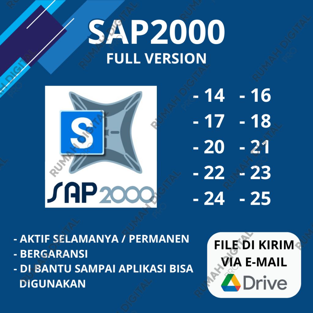 Jual (RDP) SAP2000 25 24 23 22 21 20 18 17 16 14 Full Ver (WIN ...