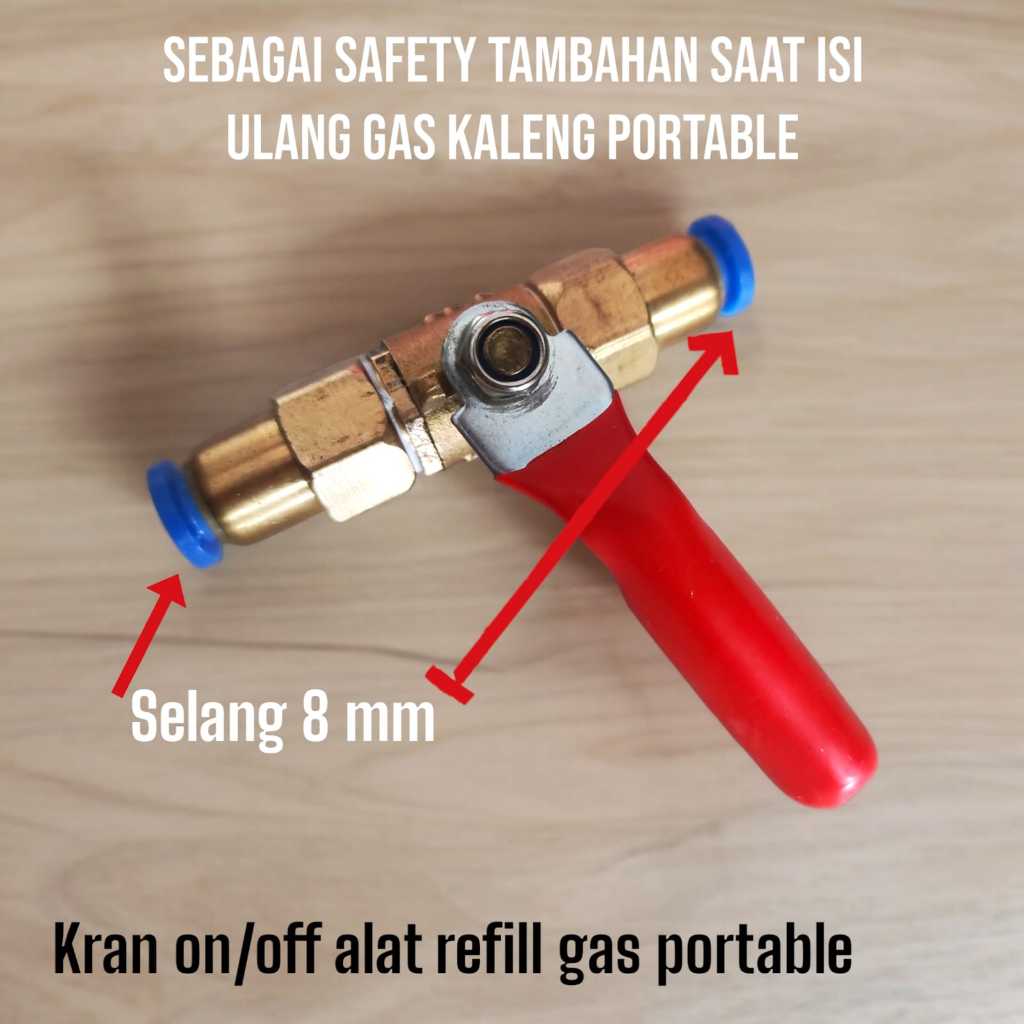 Jual kran buka tutup untuk selang refil isi ulang gas kaleng portabel 8 ...