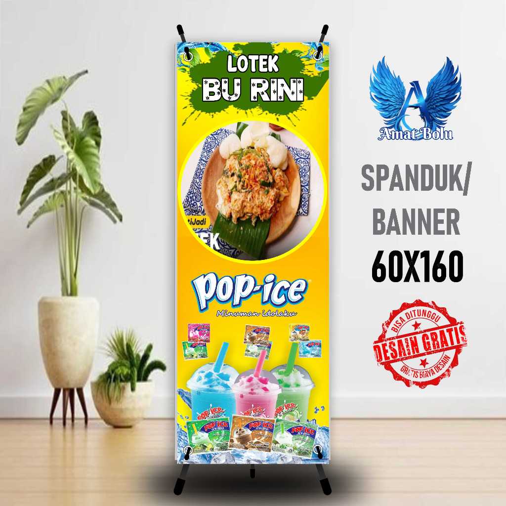 Jual Spanduk Banner warung lotek dan pop ice bisa REQUEST | Shopee ...