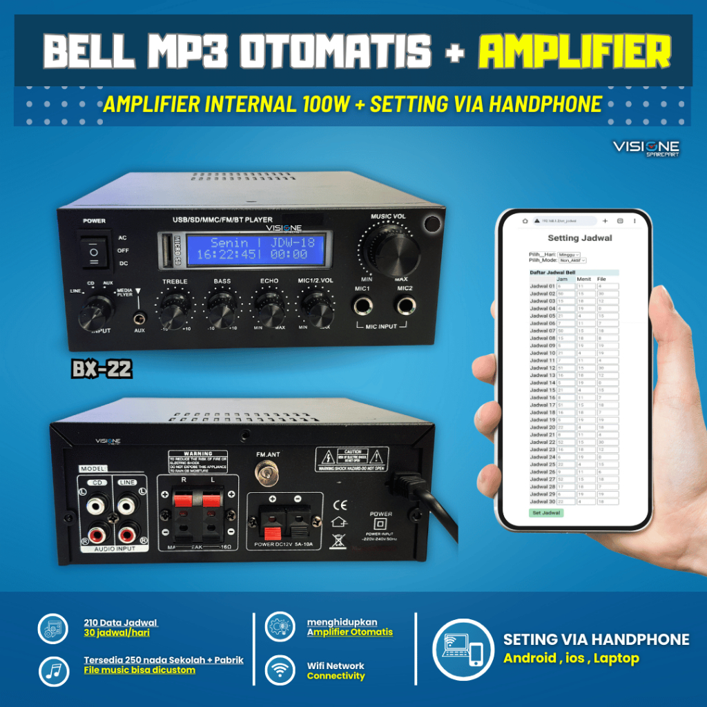 Jual Bel Sekolah Otomatis Dan Manual Seting Via Handphone Bel pabrik ...