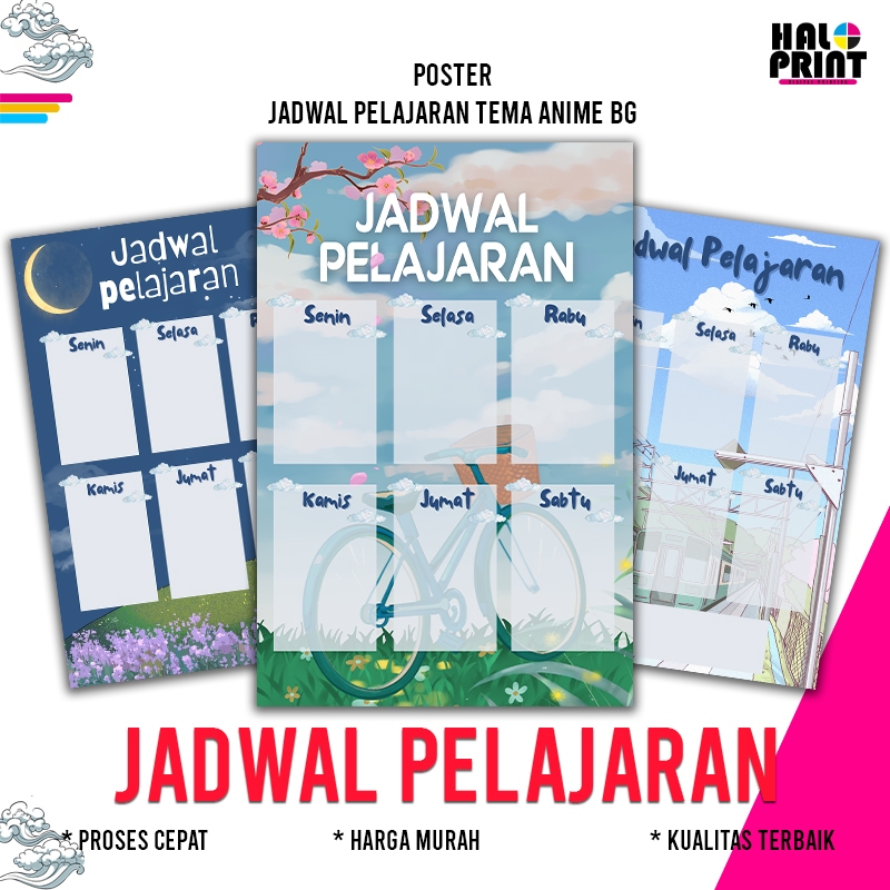 Jual FREE CUSTOM / Poster JADWAL PELAJARAN Aesthetic / Poster Kelas ...