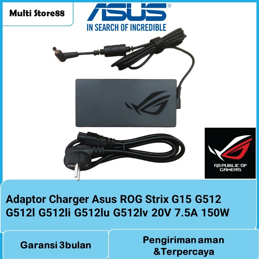 Jual Adaptor Charger Asus ROG Strix G15 G512 G512l G512li G512lu G512lv ...