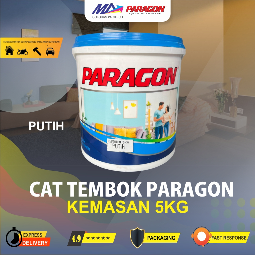 Jual Cat Tembok PARAGON PUTIH 5kg pail | cat interior | plafond ...