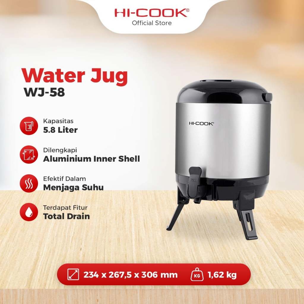 Jual Hi-Cook Termos Air Panas WJ-58 Water Jug Dispenser Air 5.8 liter ...