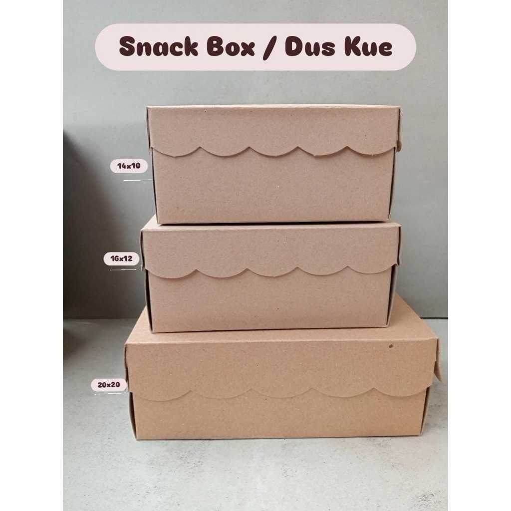 Jual 5 Pcs Snack Box Kraft / Dus Kue Besar Sedang Kecil / Dus Snack Kue ...