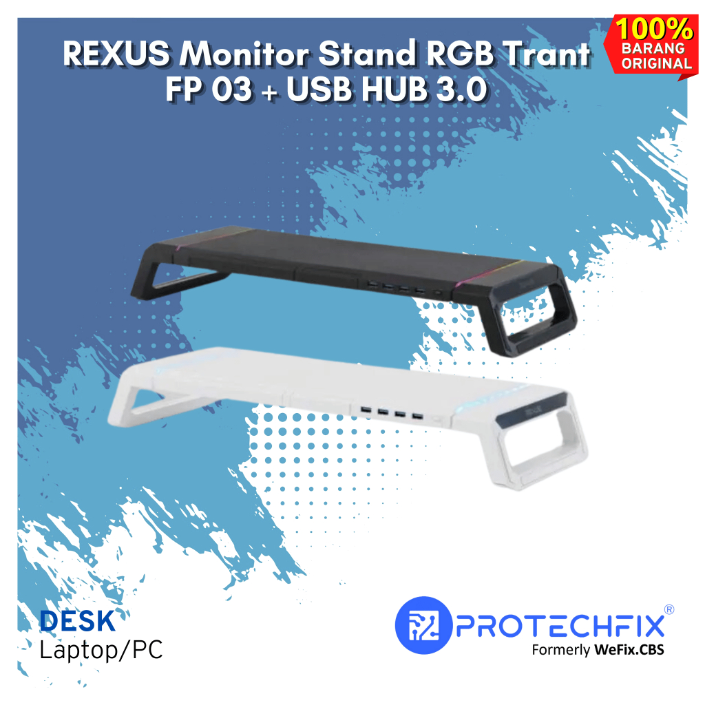 Jual FP03 REXUS Monitor Stand RGB Trant FP 03 + USB HUB 3.0 | Shopee ...