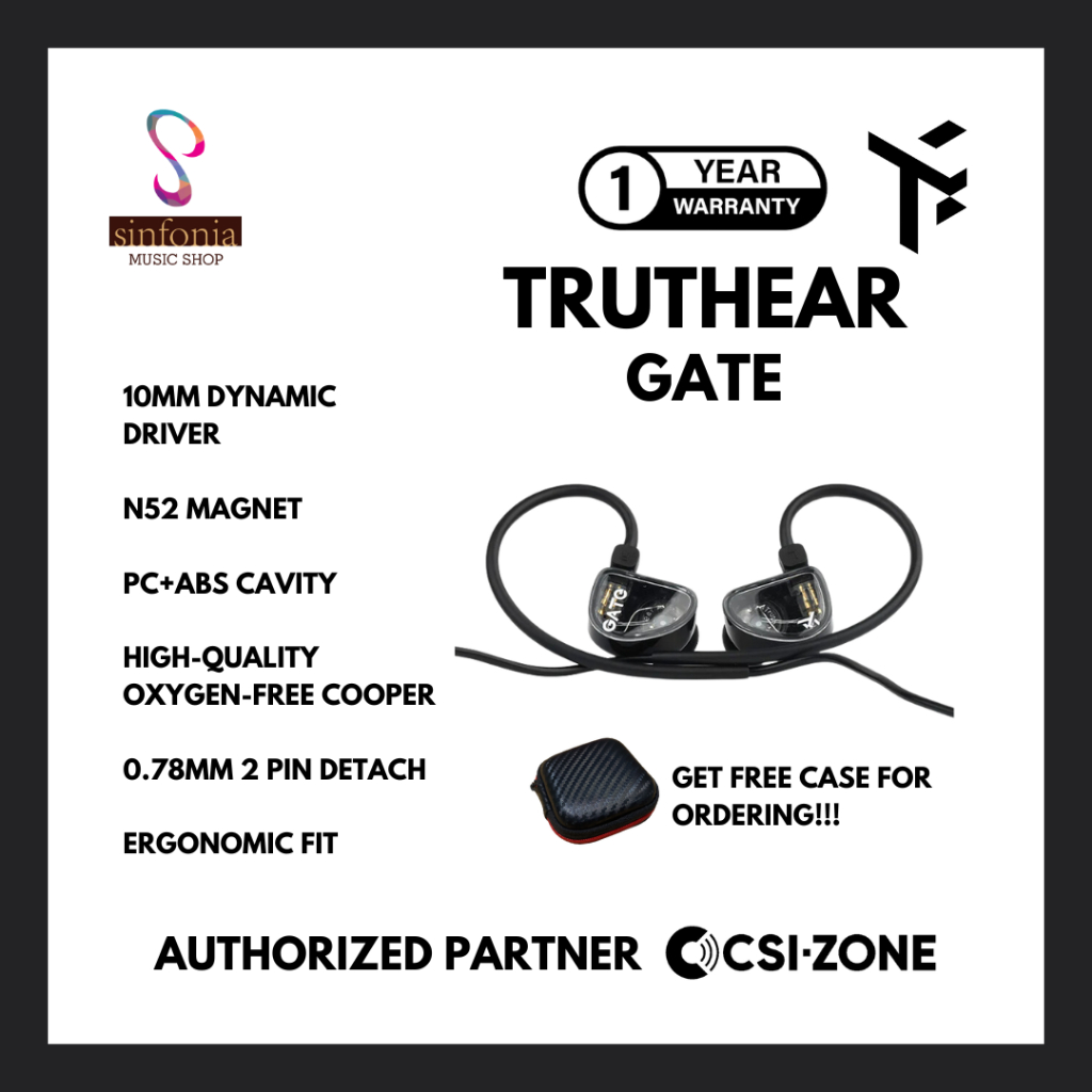 Jual TruthEar GATE 1DD Dynamic Driver In Ear Monitor Earphone, With Mic ...