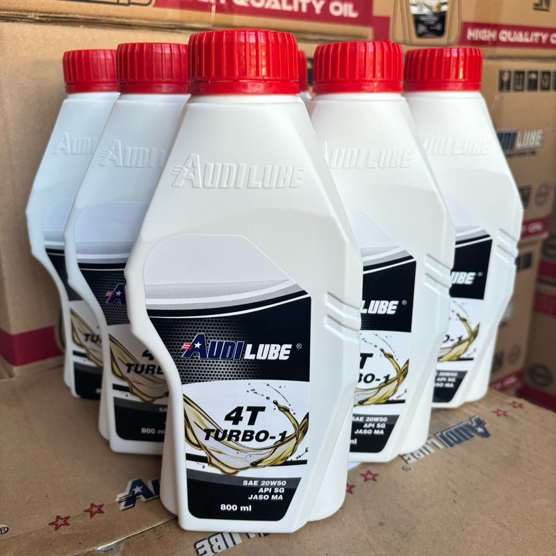 Jual 6 BOTOL OLI MOTOR BEBEK AUDILUBE TURBO 4T 0.8L 20W50 | Shopee ...