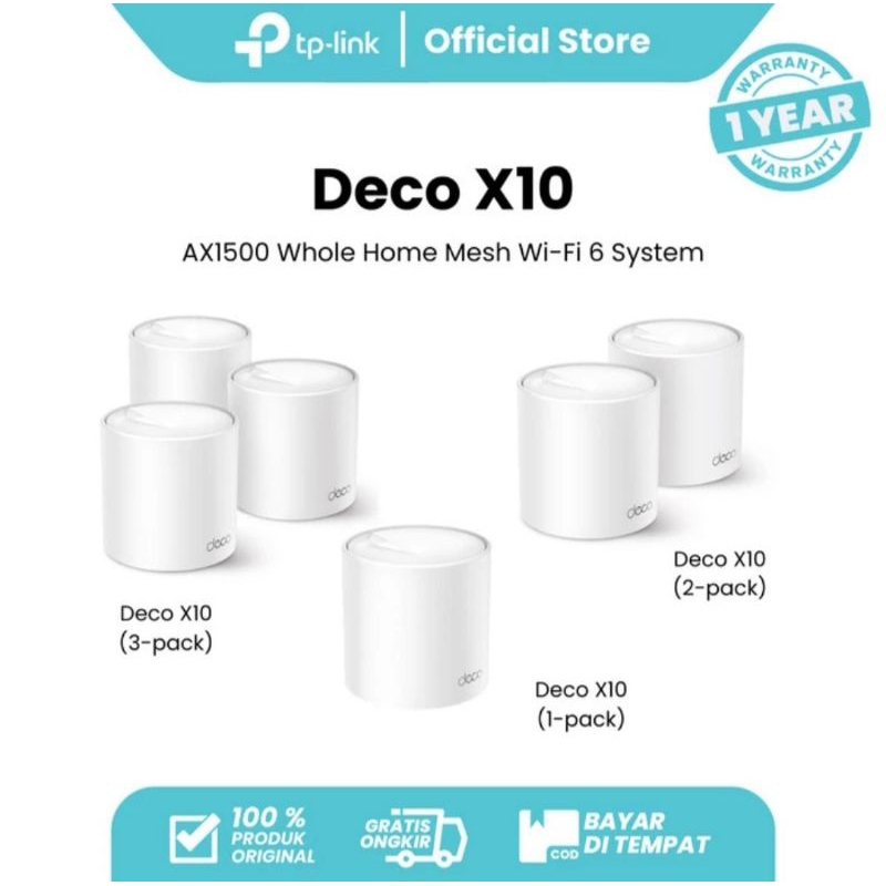 Jual TP-Link Deco X10 (3 Pack) AX1500 Whole Home Mesh Wi-Fi 6 System ...