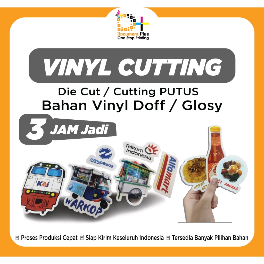 Jual Cetak Stiker Vinyl Per A3+ Cutting Putus Die Cut / Cetak Stiker ...