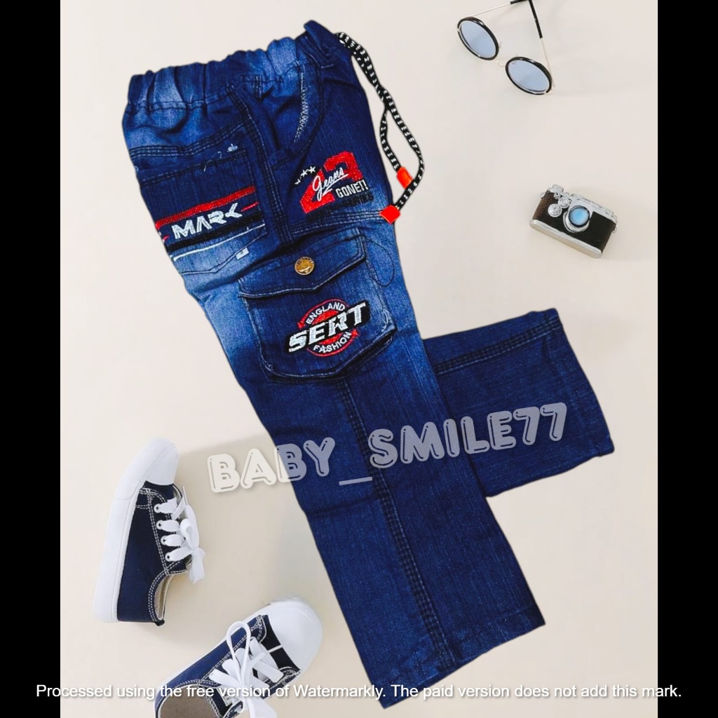 Jual Celana Cargo Jeans Panjang Anak Laki-laki Bahan Denim Model Desain Terbaru Untuk Usia Anak ...