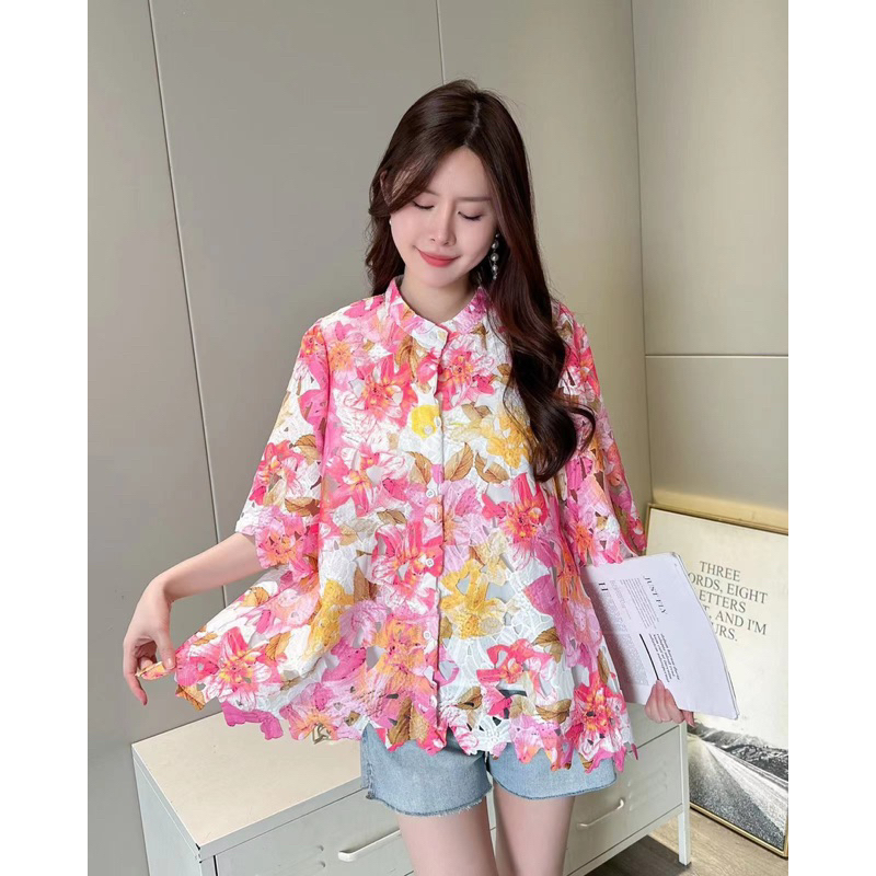 Jual BLOUSH BUNGA IMPORT PREMIUM VIR 5124 | Shopee Indonesia