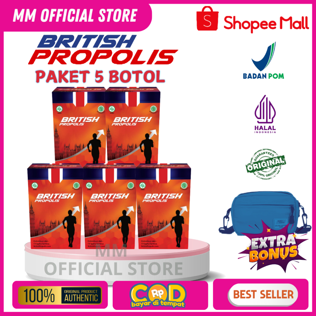 Jual British Propolis Original 100% Dewasa Paket 5 Botol Kolesterol ...