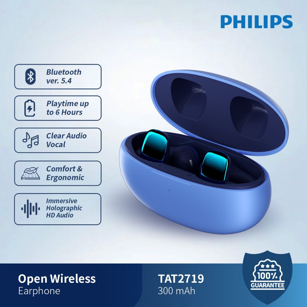 Jual PHILIPS TAT2719 Clip TWS Clip On Open Ear True Wireless Earbuds ...