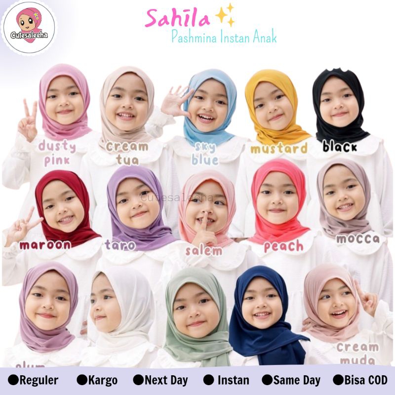 Jual Cutesaleeha | Pashmina Instan Anak Sahila Pastan Anak Kerudung ...