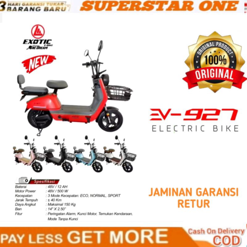 Jual Sepeda motor listrik Exotic EV-927 NEW Electric Bike | Shopee Indonesia