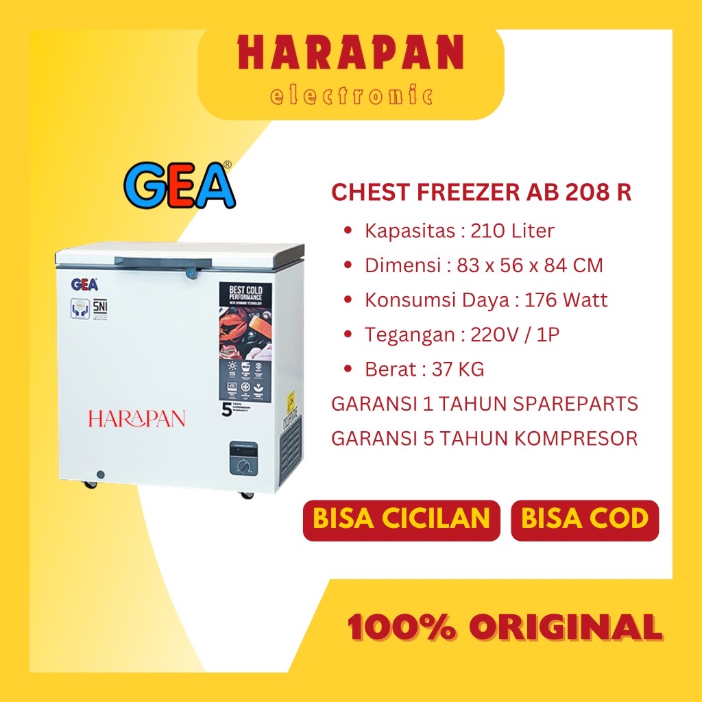 Jual CHEST FREEZER GEA AB 208 R - 210 LITER / KULKAS BOX MAKANAN BEKU ...