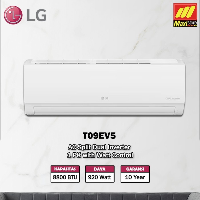 Jual AC Split LG 1 PK T09EV5 Dual Cool Inverter - Maxistore | Shopee ...