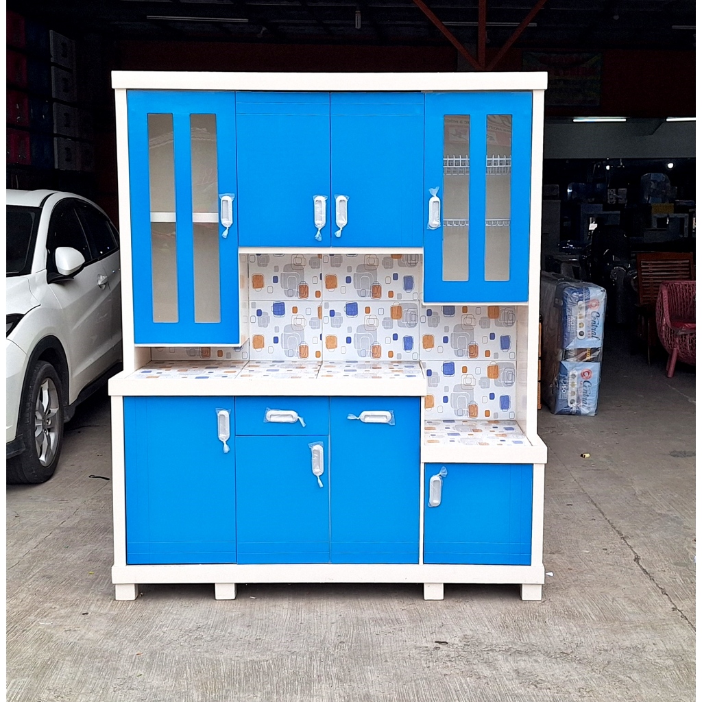 Jual Lemari Dapur 4 Pintu Rak Piring sayur Kayu Bloktik 4Pintu | Shopee ...